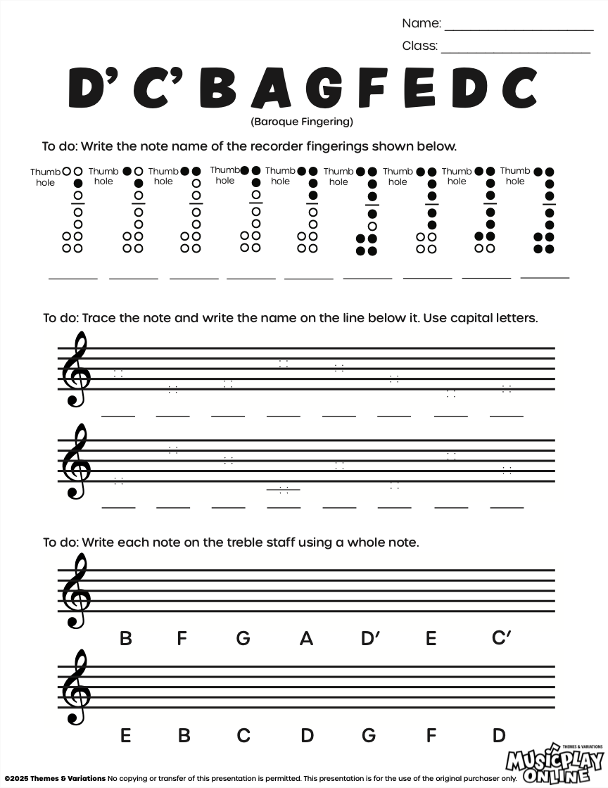 New Recorder Center + Ready-to-Use Worksheets!