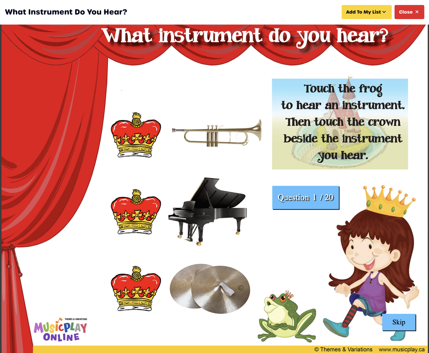 Instruments of the Orchestra on MusicplayOnline