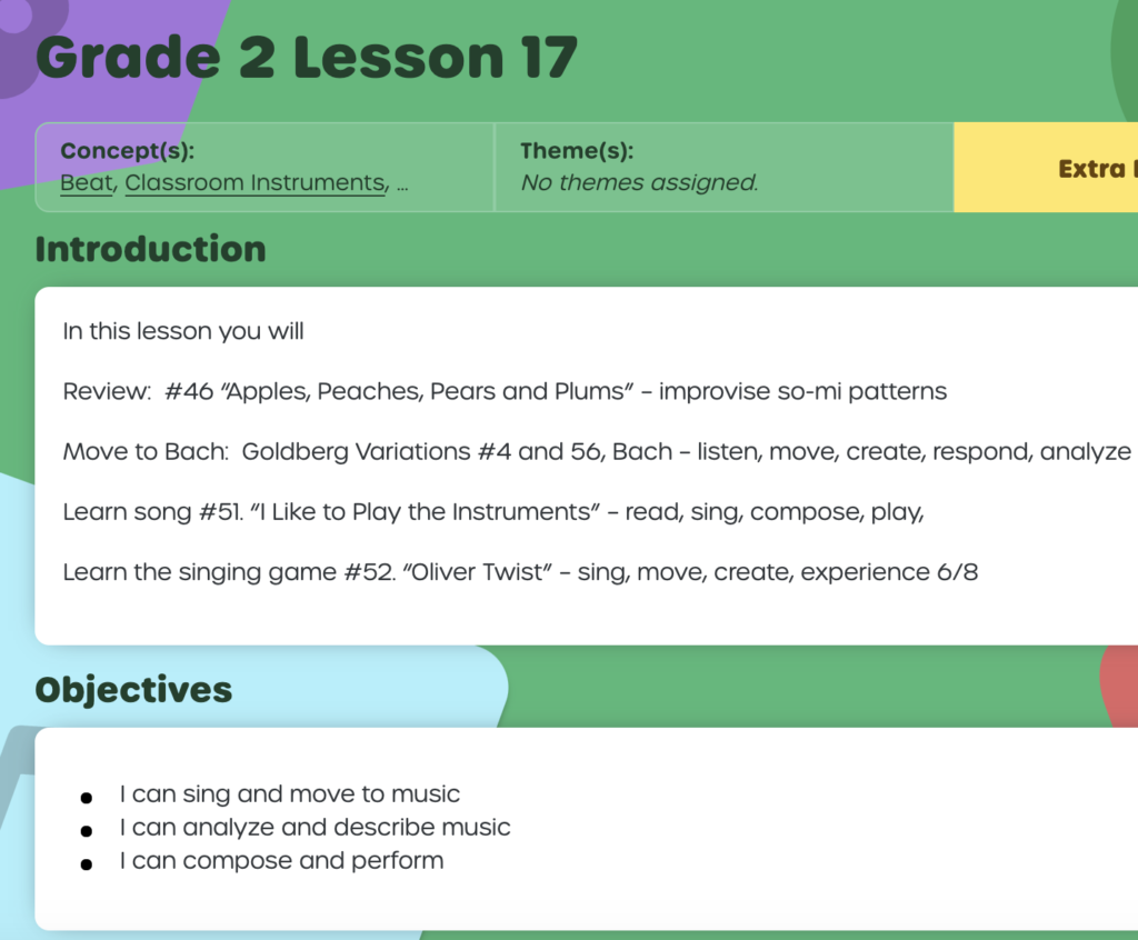 Music Lesson Plans PreK-6 Lesson 17 (January Week 2) | Denise Gagné