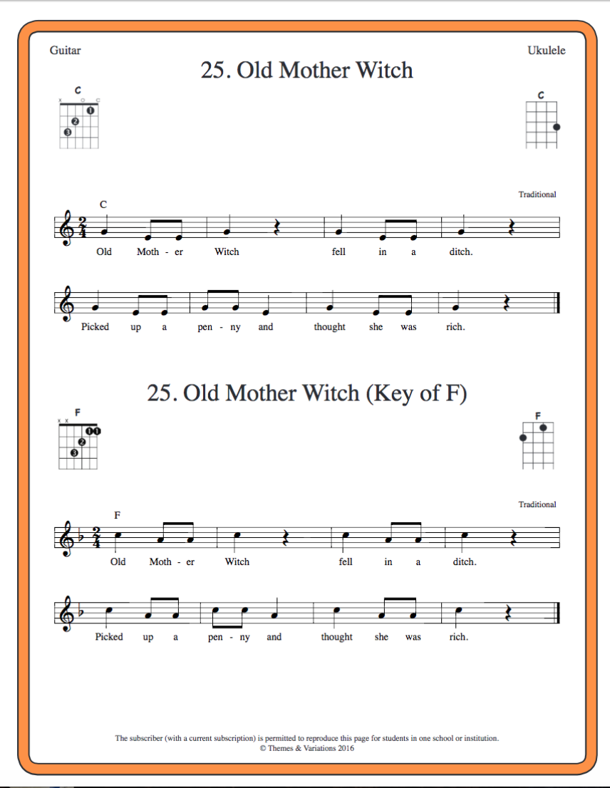 Halloween Music Lesson - Old Mother Witch | Denise Gagné