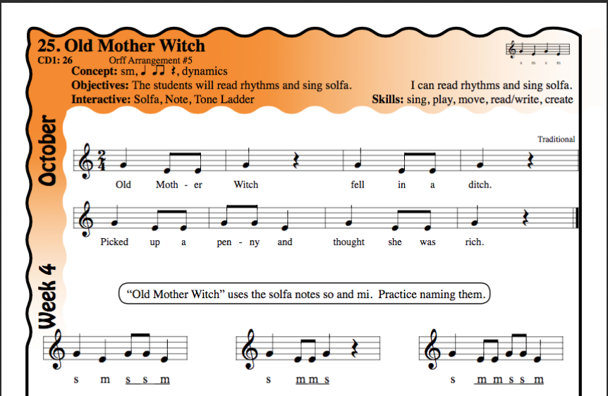 Halloween Music Lesson - Old Mother Witch | Denise Gagné