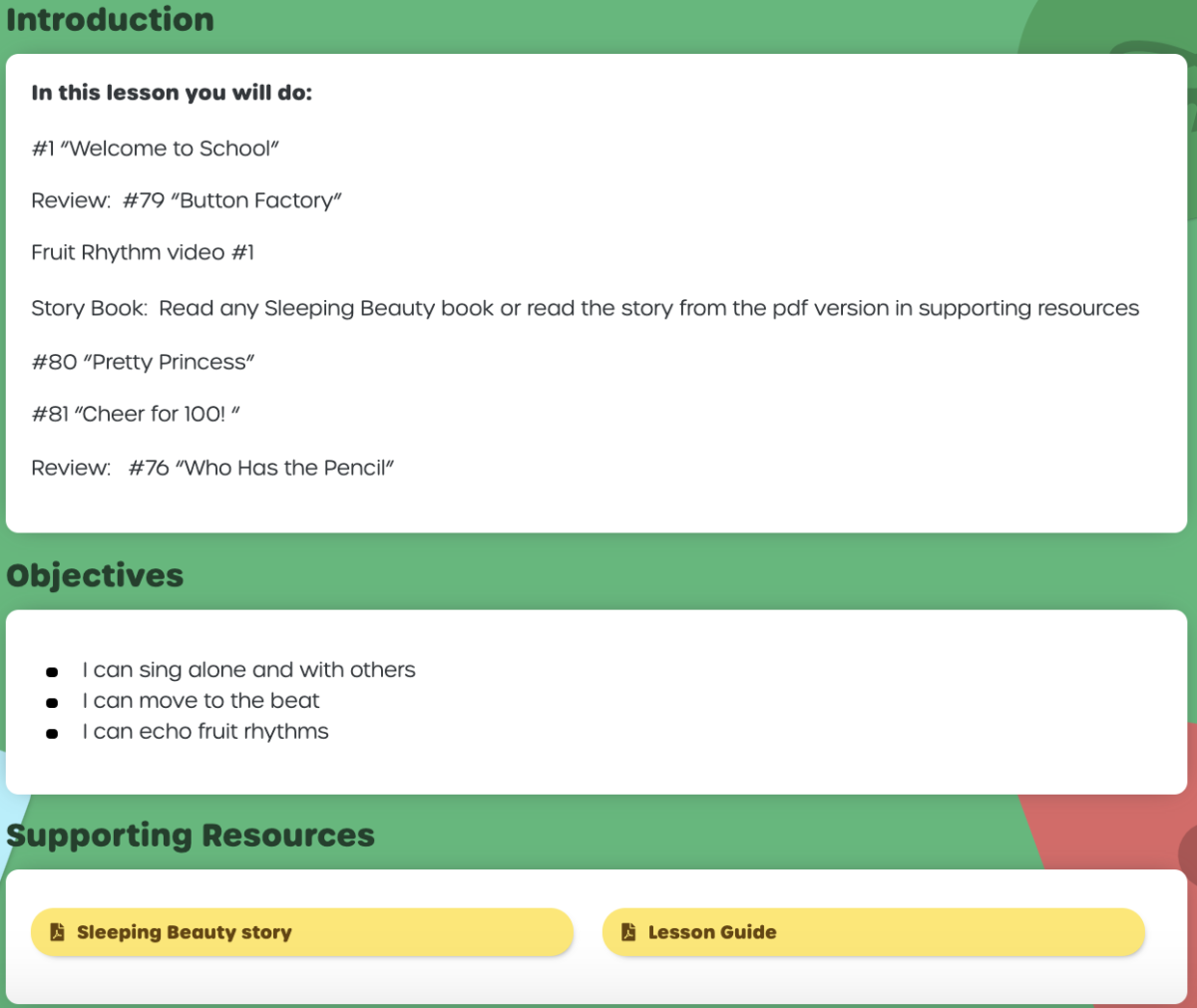 Kindergarten Music Lesson Plan - Lesson 19, January week 4 | Denise Gagné